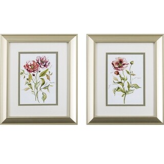 Set of 2 Pink Poppy Rose Framed Art - Bed Bath & Beyond - 33827118