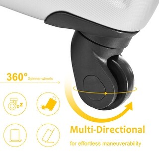 2 Piece Hard Case Trunk Expandable Suitcase Set Storage Trunks, White ...