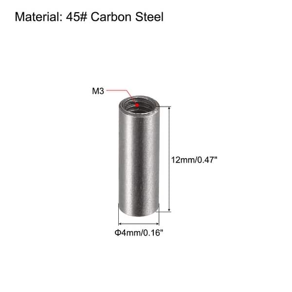 Carbon Steel Dowel Pin 4 x 12mm M3 Female Thread Shelf Support Pin ...