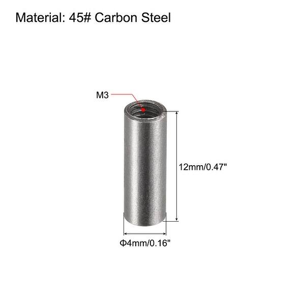 Carbon Steel Dowel Pin 4 x 12mm M3 Female Thread Shelf Support Pin 5Pcs ...