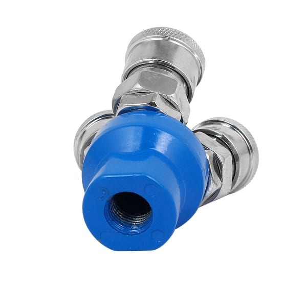 3 Way Quick Coupling Air Pneumatic Hose Coupler Joint Fitting - Blue ...