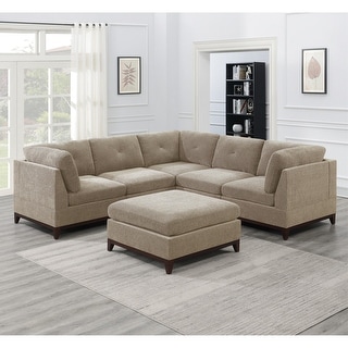 Chenille Fabric Modular Corner Sectional Couch (Set of 6) - Bed Bath ...