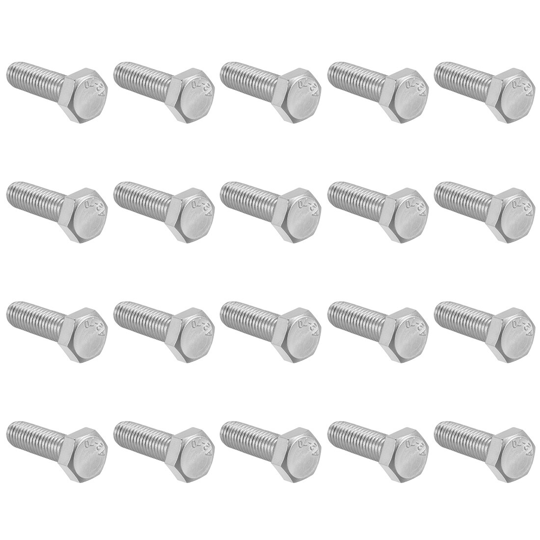 M10 Thread 70mm 304 Stainless Steel Hex Screws Bolts Fastener 5pcs ...