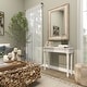 White Wood Intricately Carved Slim Scroll Console Table with Turned ...