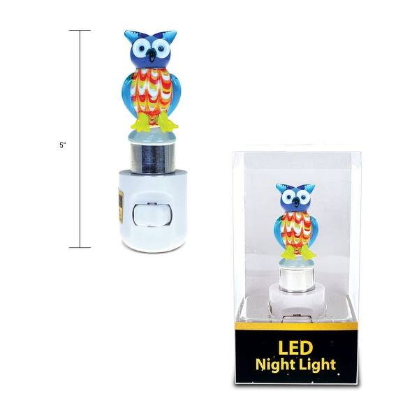 CoTa Global Owl Night Light With Switch LED Glass Art Nightlight - 1 ...