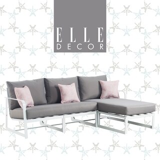 Elle Decor Mirabelle Outdoor Sectional Sofa, White - Bed Bath & Beyond ...