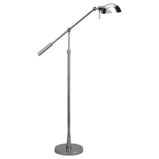 HomeRoots 61" Nickel Adjustable Swing Arm Floor Lamp With Nickel No ...