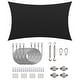 ColourTreeUSA Rectangle Sun Shade Sail with Hardware Kit + Cable Ropes ...