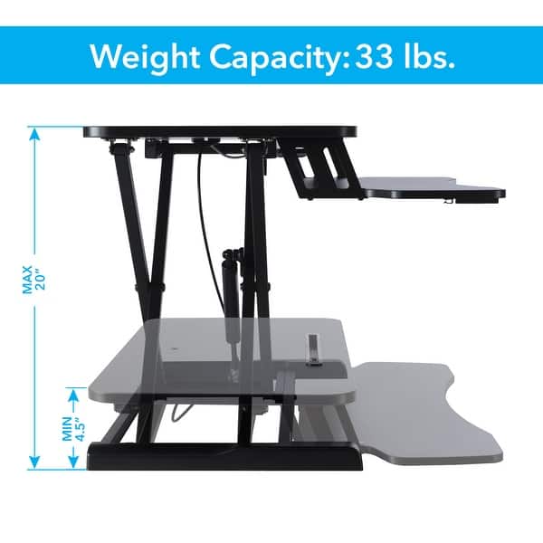 Height Adjustable Large Standing Desk Converter, Desktop Riser,Easy to ...