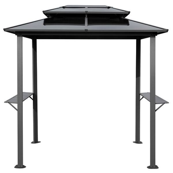 Erommy Outdoor Aluminum Patio Gazebo BBQ Pavilion, Permanent Grill ...