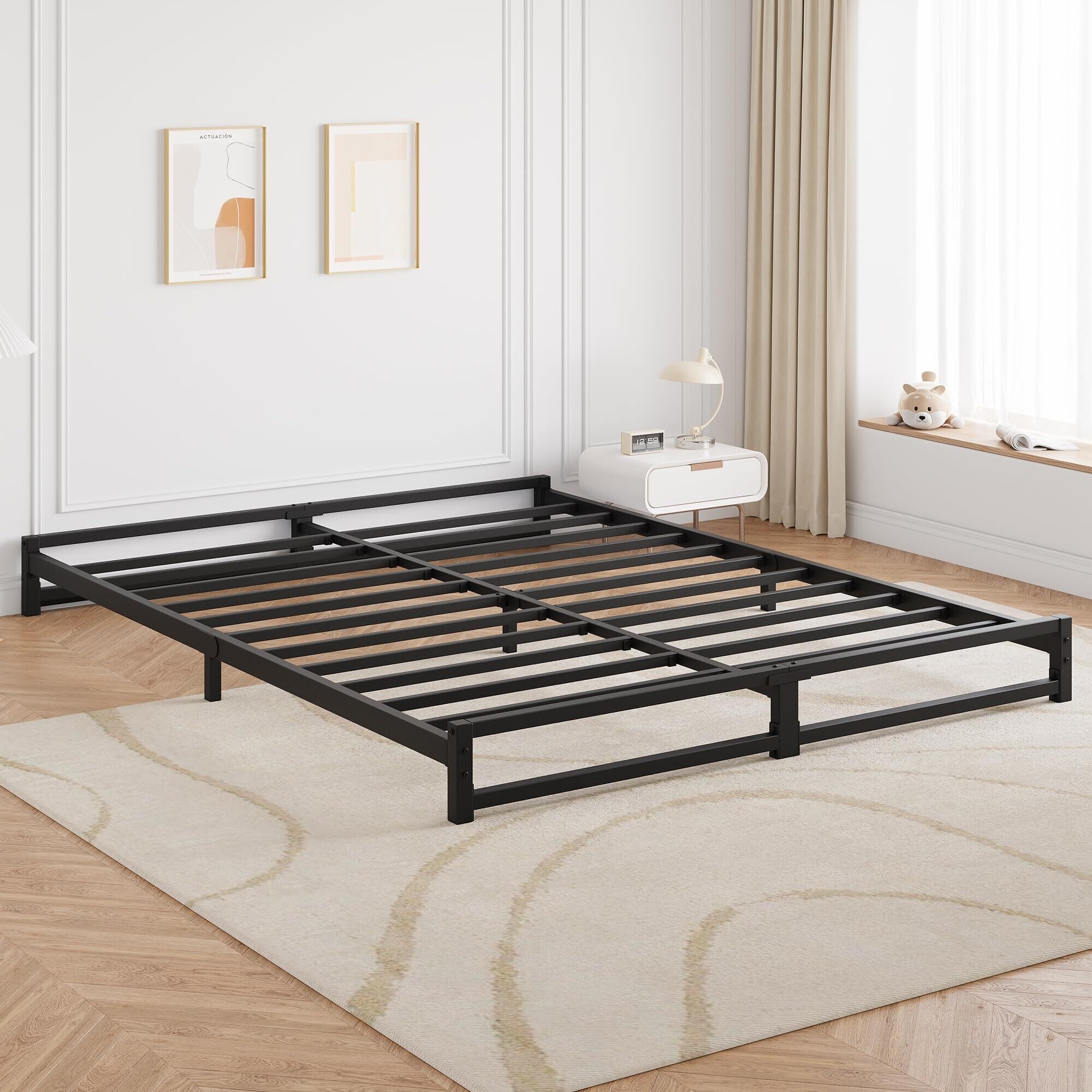 metal platform bed frame single
