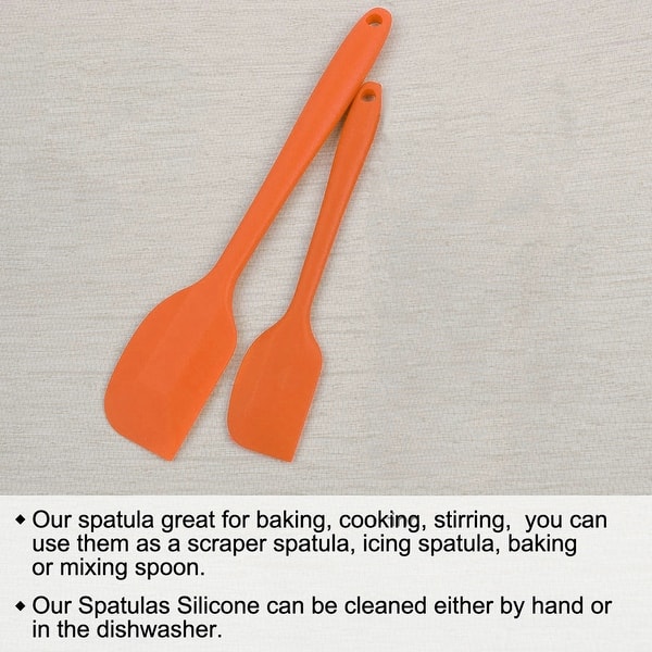 2pcs Silicone Spatula Set Heat Resistant Rubber Turner for Cooking ...