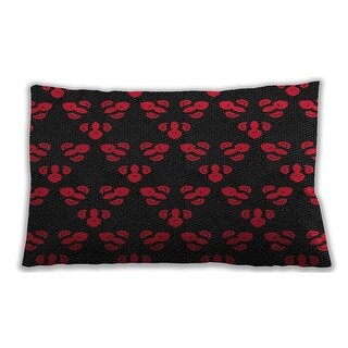 Ahgly Company Patterned Indoor-Outdoor Red Blood Red Lumbar Throw ...