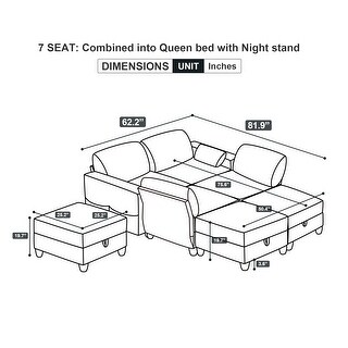 U-Shape Convertible Sleeper Sofa Modular Sectional Sofa w/Storage Seat ...