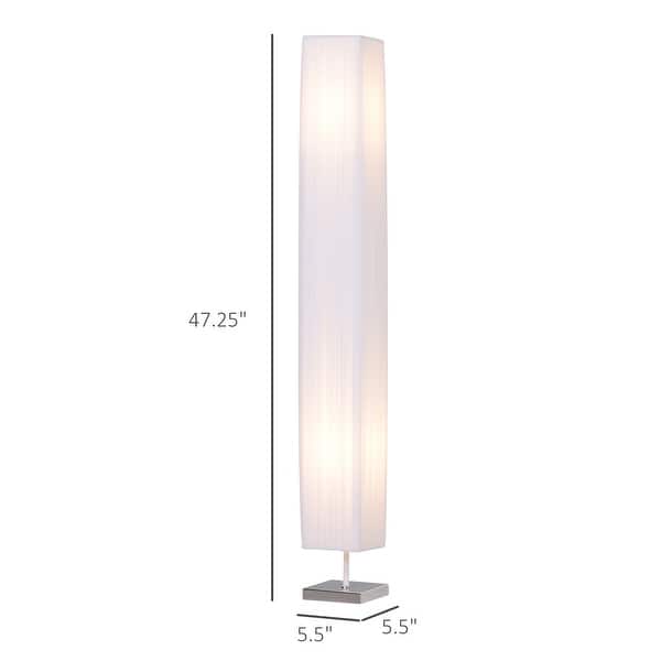 HomCom 48-in. Modern White Freestanding Rectangular Floor Lamp - Bed ...