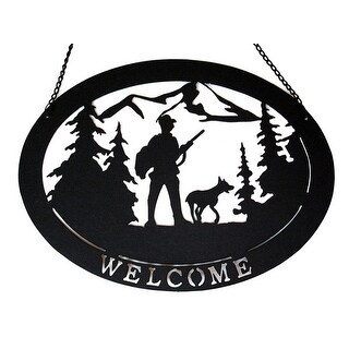 Large Metal Welcome Hunter with Dog Sign - Bed Bath & Beyond - 20531939