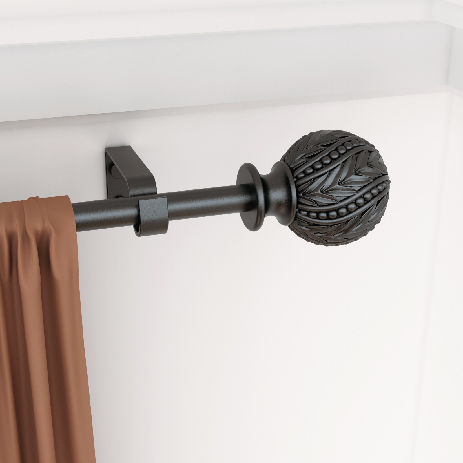 Black Finish, 85 to 120 inches Curtain Rods and Hardware - Bed Bath ...