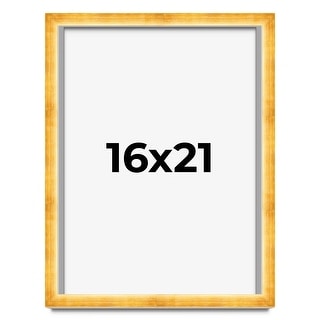 16x21 Shadow Box Frame Gold | 1.625 Inches Deep Real Wood Traditional ...