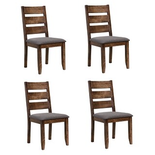Ponti Grey and Knotty Nutmeg Ladder Back Dining Chairs (Set of 4) - Bed ...