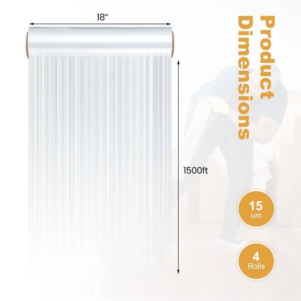 4/8/12 Heavy Duty Shrink Wrap Roll High Performance Plastic Wrap - Bed ...