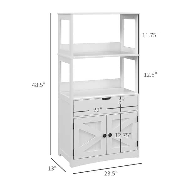 Farmhouse Bathroom Floor Cabinets with 2 Open Shelves and 1 Drawer，1 ...