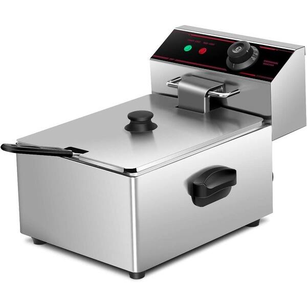 Stainless steel Commercial 2500w 5.5L Deep Fryer Electric Tabletop ...