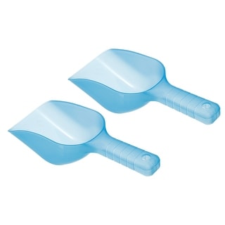 2Pcs Ice Scoop Plastic 5.9x3.3x2.4" Flour Cereal Sugar Shovel Blue ...