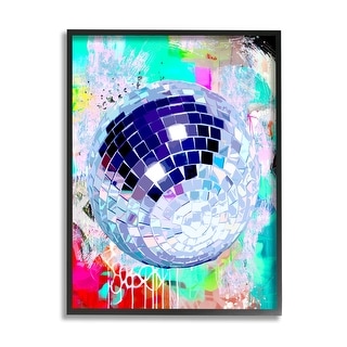 Stupell Disco Ball on Graffiti Framed Giclee Art Design by Ziwei Li ...