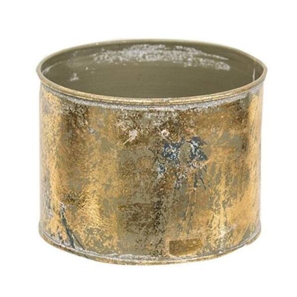Distressed Gold Round Bucket - Bed Bath & Beyond - 32388692