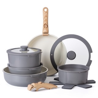 Country Kitchen 16 Piece RV Cookware Set Ceramic with Removable Handle ...