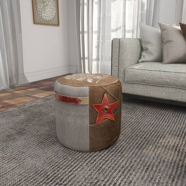 rustic pouffe