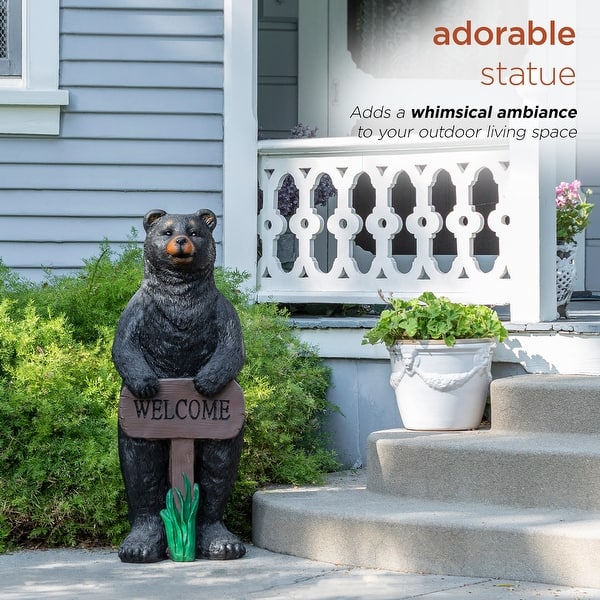 standing black bear statue