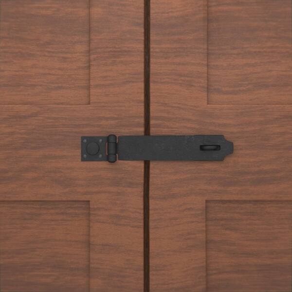 Black Wrought Iron Door Lock Latch 12.9 in. Hasp Latch Garage Barn Door ...