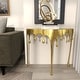 Gold Aluminum Metal Drip Console Table with Melting Designed Legs and ...
