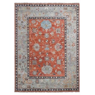 Shahbanu Rugs Rust Red Hand Knotted Ushak Design Supple Collection ...