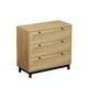 Rustic Rattan Storage Sideboard Cabinet with 3 Drawers - Brown - Bed ...