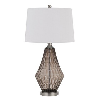 Geometric 31-Inch Table Lamp with Fabric Shade for Living Room - 17" x ...
