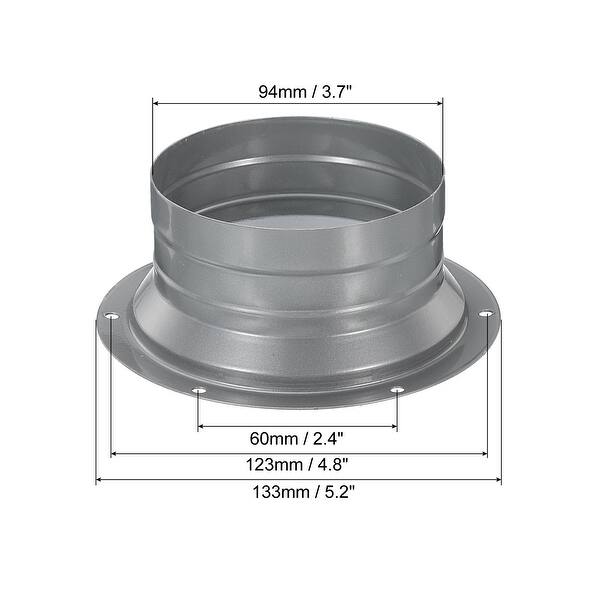 Duct Connector Flange Straight Pipe Flange Round Ventilation Duct - Bed ...
