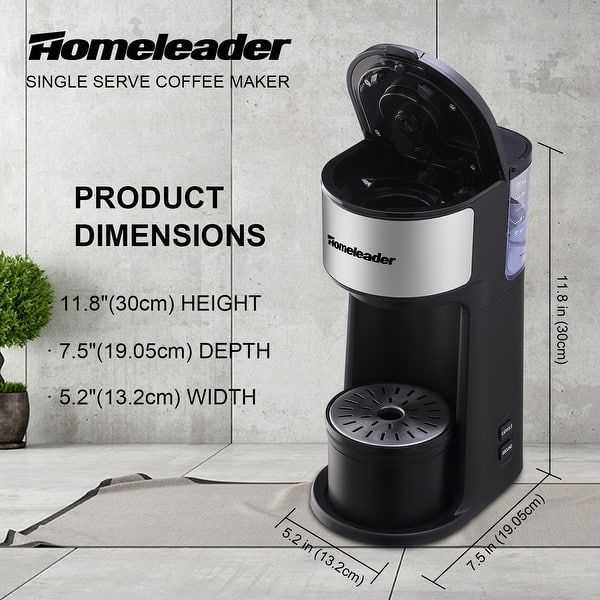 Homeleader Single Serve Coffer Maker with Self-Cleaning Function - Bed ...