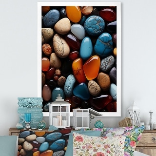 Designart "Spiritual Stones Of Harmony I" Spiritual Stone Framed Wall ...