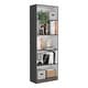 4 Shelves Bookcase with Multi-Tiered Storage -Matt Gray / White -Office ...
