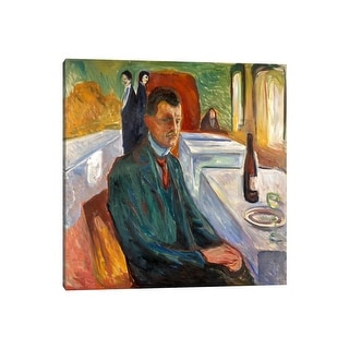 iCanvas "Self-Portrait with a Bottle of Wine, 1906" by Edvard Munch ...