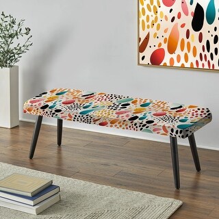 Designart - Rainbow Cheetah Rain - Polka dots Upholstered Bench ...