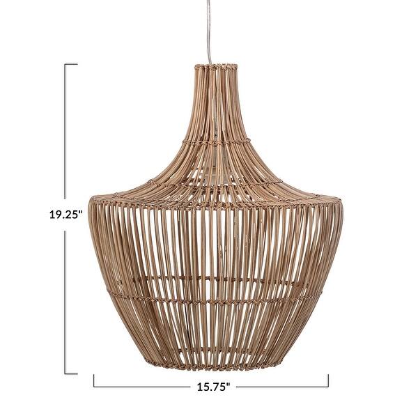 Open-Weave Wicker Ceiling Light - 15.8"L x 15.8"W x 19.3"H - Bed Bath ...