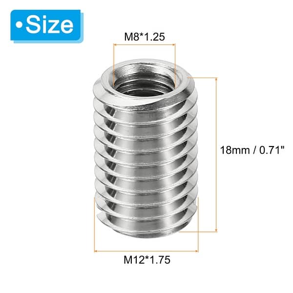 10pc Thread Repair Insert Nut Adapters Reducer M12*1.75 Male M8*1.25 ...