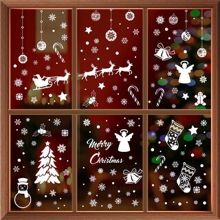 WALPLUS All White Winterland Snowflakes Christmas Window Clings Window ...