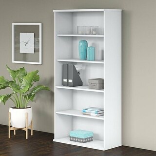5 Shelf Bookcase Durable Adjustable Shelves White - 52 x 63 - Bed Bath ...
