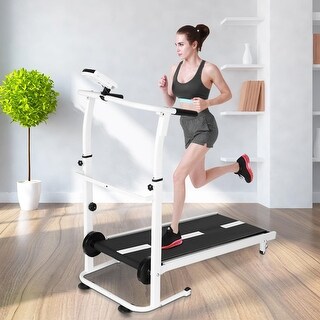 Foldable Manual Treadmill Working Machine Aerobic Fitness Exercise Tilt ...