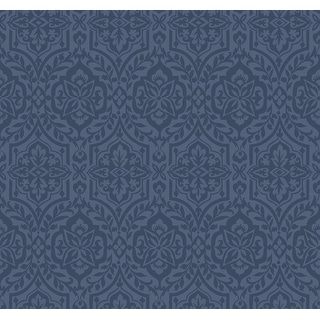 Inspired by Color Cathedral Damask Blue Wallpaper - Bed Bath & Beyond ...