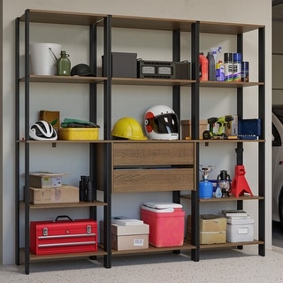 Madesa Garage Storage Rack with 2 Drawers and Open Shelves - Bed Bath ...